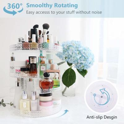 China Plus size 360-degree rotating adjustable multi-function makeup storage organizer large capacity cosmetic storage rack for sale