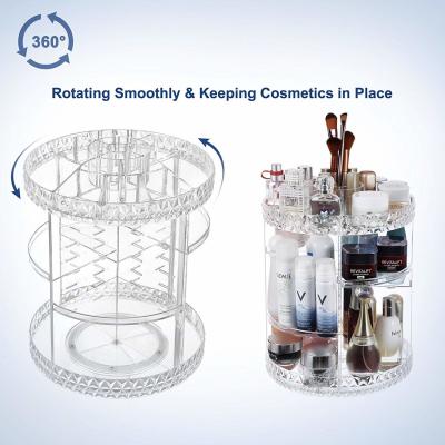 China Plus size 360-degree rotating adjustable multi-function makeup storage organizer large capacity cosmetic storage rack for sale
