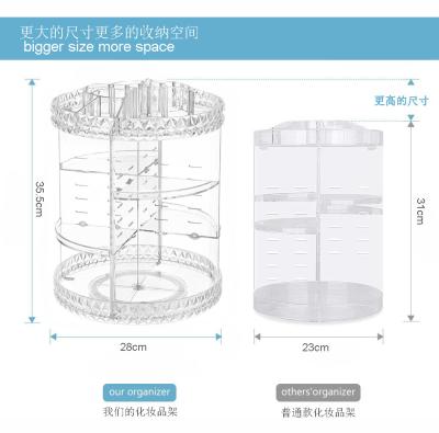 China Plus size 360-degree rotating adjustable multi-function makeup storage organizer large capacity cosmetic storage rack for sale