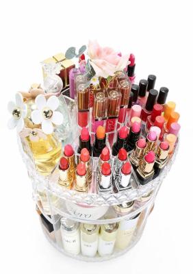 China Plus size 360-degree rotating adjustable multi-function makeup storage organizer large capacity cosmetic storage rack for sale