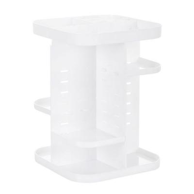 China Spinning holder storage rack 360 degree rotation square cosmetic makeup storage organizer for makeup brushes lipsticks for sale