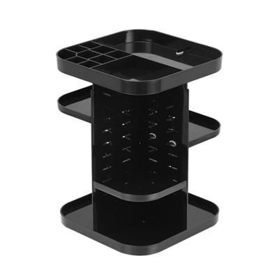 China Spinning holder storage rack 360 degree rotation square cosmetic makeup storage organizer for makeup brushes lipsticks for sale