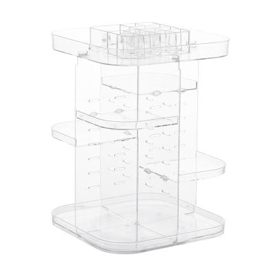 China Four layers non-folding cosmetics rack standing type 360 degree rotation makeup organizer for sale