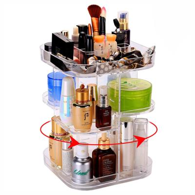 China Four layers non-folding cosmetics rack standing type 360 degree rotation makeup organizer for sale