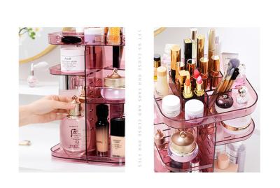 China Four layers non-folding cosmetics rack standing type 360 degree rotation makeup organizer for sale