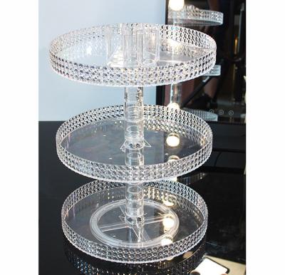 China Diamond surface cutting process transparent acrylic cosmetic storage box desktop swivel shelf makeup organizer for sale