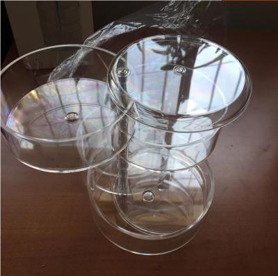 China Stackable Clear Plastic Hair Accessory Containers Jewelry Storage Organizer with Lids for sale