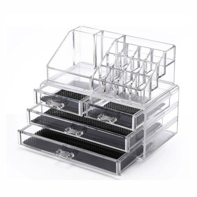 China Makeup Organizer Clear Acrylic Cosmetic Storage Drawers Transparent Jewelry Display Box for sale