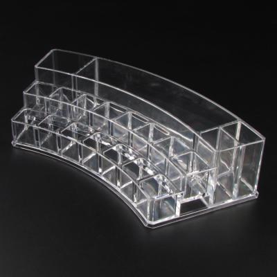 China Transparent Cosmetic Makeup Organizer for Lipstick, Brushes Curve Clear Storage Case Display Holder for sale