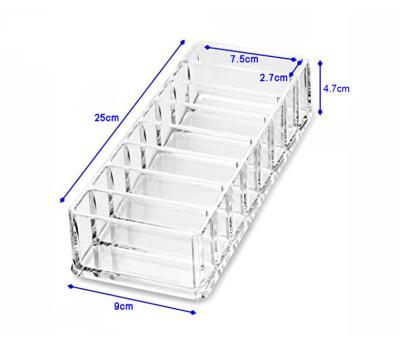 China Clear Acrylic Compact Organizer Blushes Highlighters Eyeshadow Makeup Organizer, 8 Spaces for sale