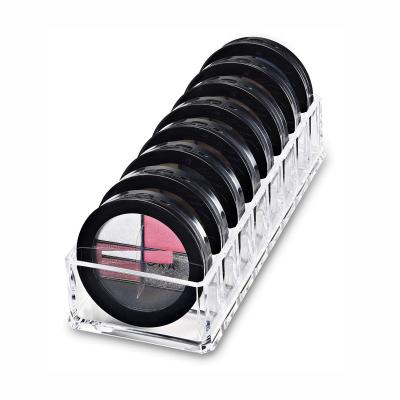 China Clear Acrylic Compact Organizer Blushes Highlighters Eyeshadow Makeup Organizer, 8 Spaces for sale