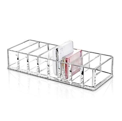 China Clear Acrylic Compact Organizer Blushes Highlighters Eyeshadow Makeup Organizer, 8 Spaces for sale