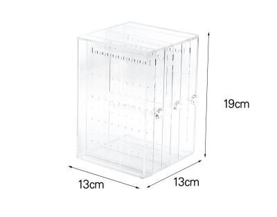 China Acrylic Jewelry Storage Box Earring Display Stand Organizer Holder with 3 Vertical Drawer for sale