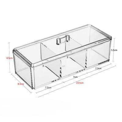 China Dustproof Clear Acrylic Cotton Ball & Swab Holder, Cosmetic Organizer Makeup Storage Organizer For Cotton Swabs, Q-Tips, for sale