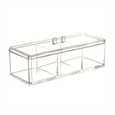 China Dustproof Clear Acrylic Cotton Ball & Swab Holder, Cosmetic Organizer Makeup Storage Organizer For Cotton Swabs, Q-Tips, for sale
