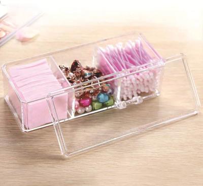 China Dustproof Clear Acrylic Cotton Ball & Swab Holder, Cosmetic Organizer Makeup Storage Organizer For Cotton Swabs, Q-Tips, for sale