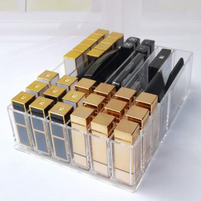 China Multifunctional Clear Makeup Organizer Holder Countertop Vanity Storage Stand for Lipstick Eyeshadow Palette Perfume for sale