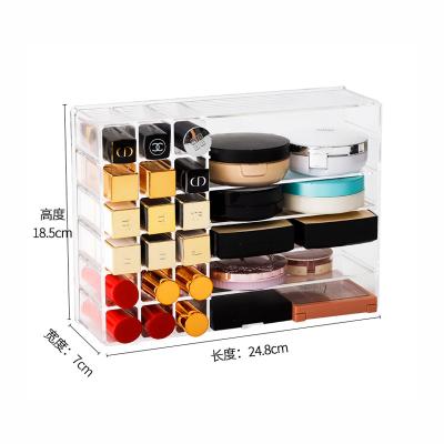 China Multifunctional Clear Makeup Organizer Holder Countertop Vanity Storage Stand for Lipstick Eyeshadow Palette Perfume for sale