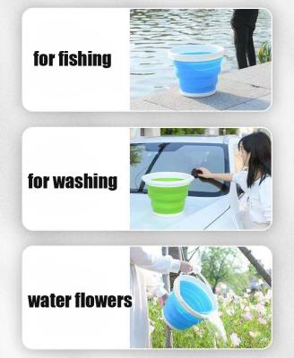 China Collapsible Bucket with Strong, Flexible, Compact, BPA Free Design and Sturdy Handle for Hiking, Backpacking, Camping for sale