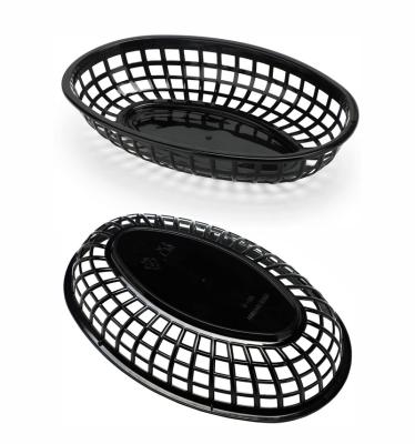 China Plastic Fry Fast Food Basket Bread Baskets Oval-Shaped Tray Restaurant Supplies, Deli Serving Bread Basket for Chicken for sale