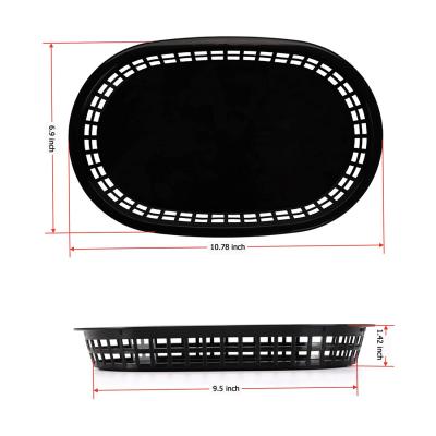 China Foodservice Plastic Fry Fast Food Basket Bread Baskets Oval-Shaped Tray Restaurant Supplies, Deli Serving Bread Basket for sale