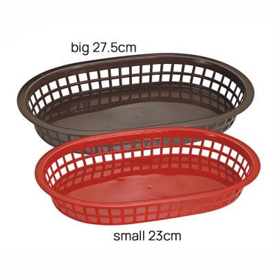 China Foodservice Plastic Fry Fast Food Basket Bread Baskets Oval-Shaped Tray Restaurant Supplies, Deli Serving Bread Basket for sale