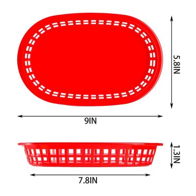 China Foodservice Plastic Fry Fast Food Basket Bread Baskets Oval-Shaped Tray Restaurant Supplies, Deli Serving Bread Basket for sale