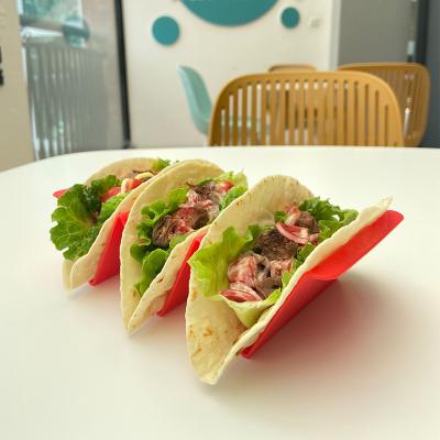 China Colorful Taco Holder Taco Tray Plate with Handle Each Can Hold 2 or 3 Tacos, BPA Free PP Material for sale