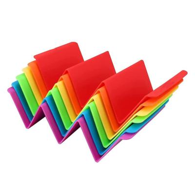 China Colorful Taco Holder Taco Tray Plate with Handle Each Can Hold 2 or 3 Tacos, BPA Free PP Material for sale