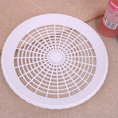 China 10-Inch Reusable Plastic Paper Plate Holder Picnic Supplies Heavy Duty Woven Style White Black Color for sale