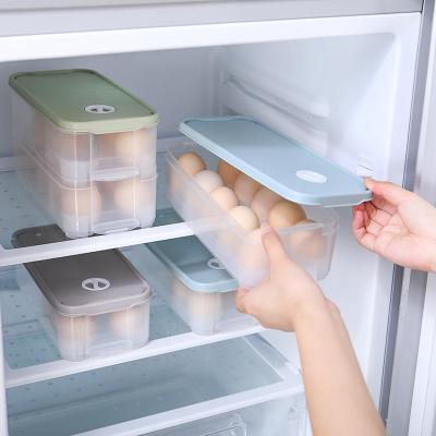 China Plastic Egg Storage Container for Fridge Organization Storage Containers Transparent Box Egg Holder Bin with Lid for sale