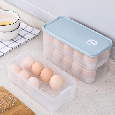 China Plastic Egg Storage Container for Fridge Organization Storage Containers Transparent Box Egg Holder Bin with Lid for sale