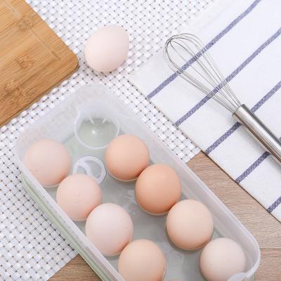 China Plastic Egg Storage Container for Fridge Organization Storage Containers Transparent Box Egg Holder Bin with Lid for sale