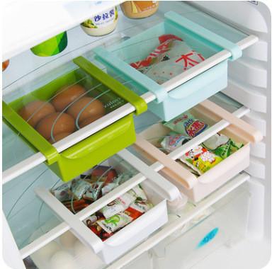 China Slide Kitchen Fridge Freezer Refrigerator Space Saver Organizer Storage Box Rack Drawer Holder for sale