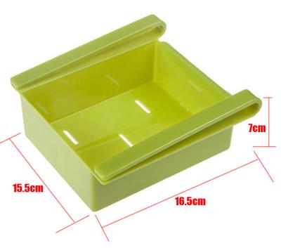 China Slide Kitchen Fridge Freezer Refrigerator Space Saver Organizer Storage Box Rack Drawer Holder for sale