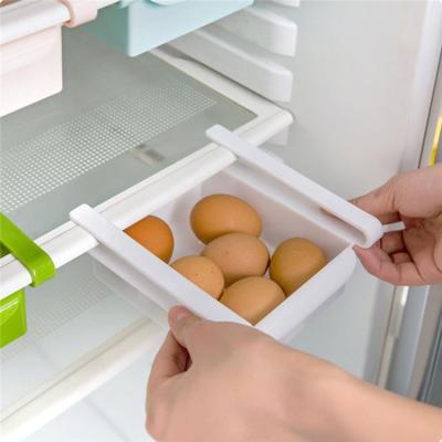 China Slide Kitchen Fridge Freezer Refrigerator Space Saver Organizer Storage Box Rack Drawer Holder for sale
