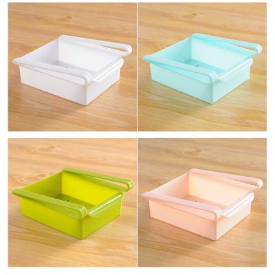 China Slide Kitchen Fridge Freezer Refrigerator Space Saver Organizer Storage Box Rack Drawer Holder for sale