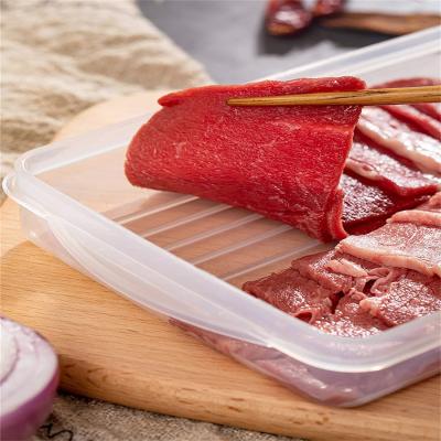 China Plastic Bacon Storage Containers with lids airtight Cold Cuts Cheese Deli Meat Saver Food Storage Container for sale