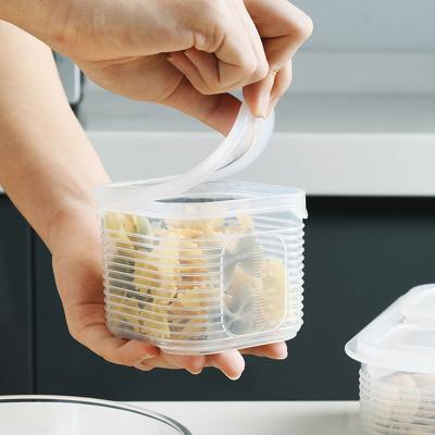 China Plastic Storage Containers Square Food Storage Organizer Boxes with Lids for Refrigerator Fridge Cabinet Desk for sale