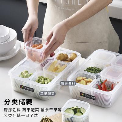 China Plastic Storage Containers Square Food Storage Organizer Boxes with Lids for Refrigerator Fridge Cabinet Desk for sale