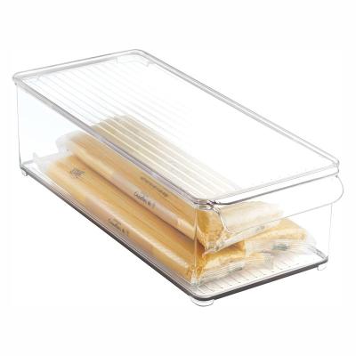China Plastic Food Storage Container Bin with Lid and Handle for Kitchen, Pantry, Cabinet, Fridge, Freezer -Organizer for sale