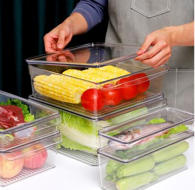 China Plastic Food Storage Container Bin with Lid and Handle for Kitchen, Pantry, Cabinet, Fridge, Freezer -Organizer for sale