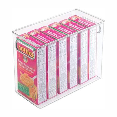 China Stackable Refrigerator Organizer Bin Clear Kitchen Organizer Container Bins with Handles for Pantry, Cabinets, Shelves for sale