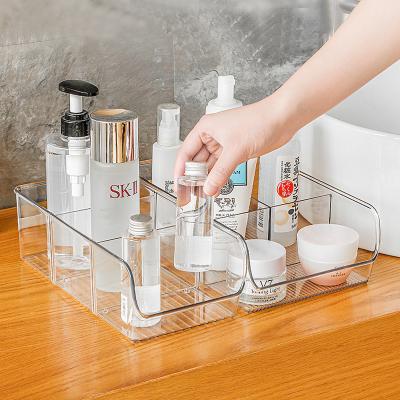 China Refrigerator Organizer Bin with Removable Dividers Clear Plastic Storage Bins for Freezer, Kitchen Cabinets for sale