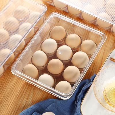 China Stackable Refrigerator Egg Bin with Handle and Lid Food Storage Container Organizer for Fridge, Freezer BPA Free for sale