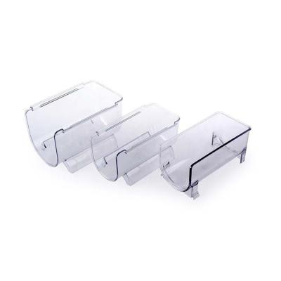 China Plastic Wine and Water Bottle Holder Stackable Clear Wine Rack Storage Organizer for Fridge, Cabinet, Pantry, Kitchen for sale