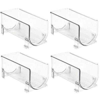 China Plastic Wine and Water Bottle Holder Stackable Clear Wine Rack Storage Organizer for Fridge, Cabinet, Pantry, Kitchen for sale