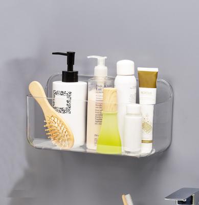 China Wall Mount Plastic Home Storage Organizer Holder Non Drilling Basket - Hanging Bin Shelf for Bathroom, Kitchen, Pantry for sale