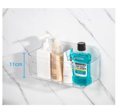 China Wall Mount Plastic Home Storage Organizer Holder Non Drilling Basket - Hanging Bin Shelf for Bathroom, Kitchen, Pantry for sale