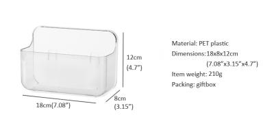 China Wall Mount Plastic Storage Caddy Organizer Self Adhesive Non Drilling Basket - Hanging Bin Shelf for Bathroom, Kitchen for sale